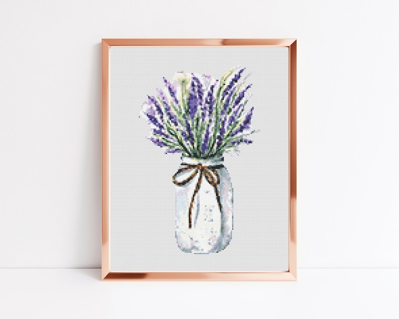 Lavender Cross Stitch Pattern Instant Download PDF Modern - Etsy