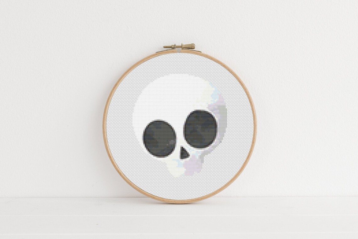 Skull Cross Stitch Pattern, Instant Download PDF, Nursery Wall Decor ...