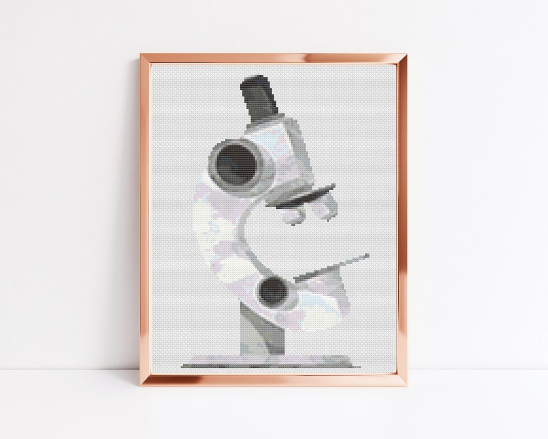 Microscope Cross Stitch Pattern, Instant Download PDF, Nursery Decor ...