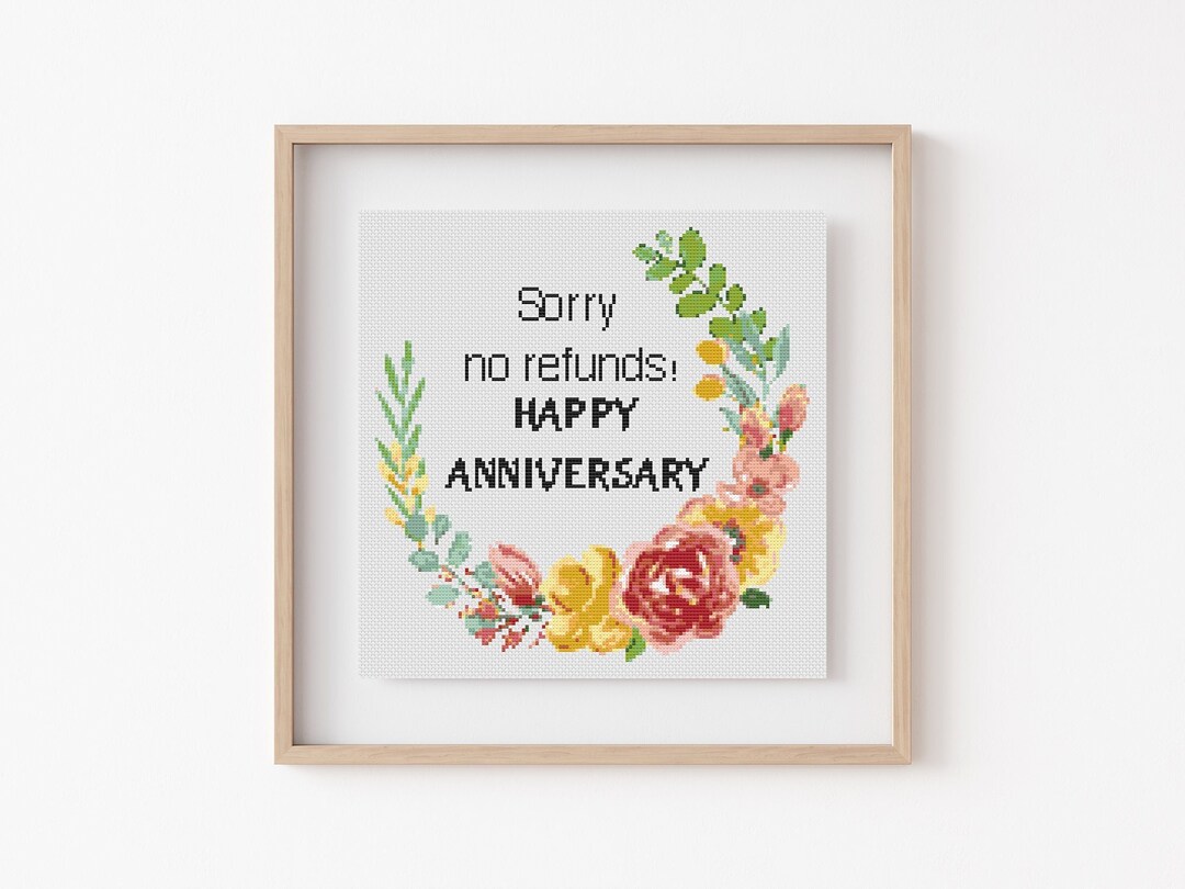 No Refund Cross Stitch Pattern #838, Cross Stitch PDF, Modern Stitch ...