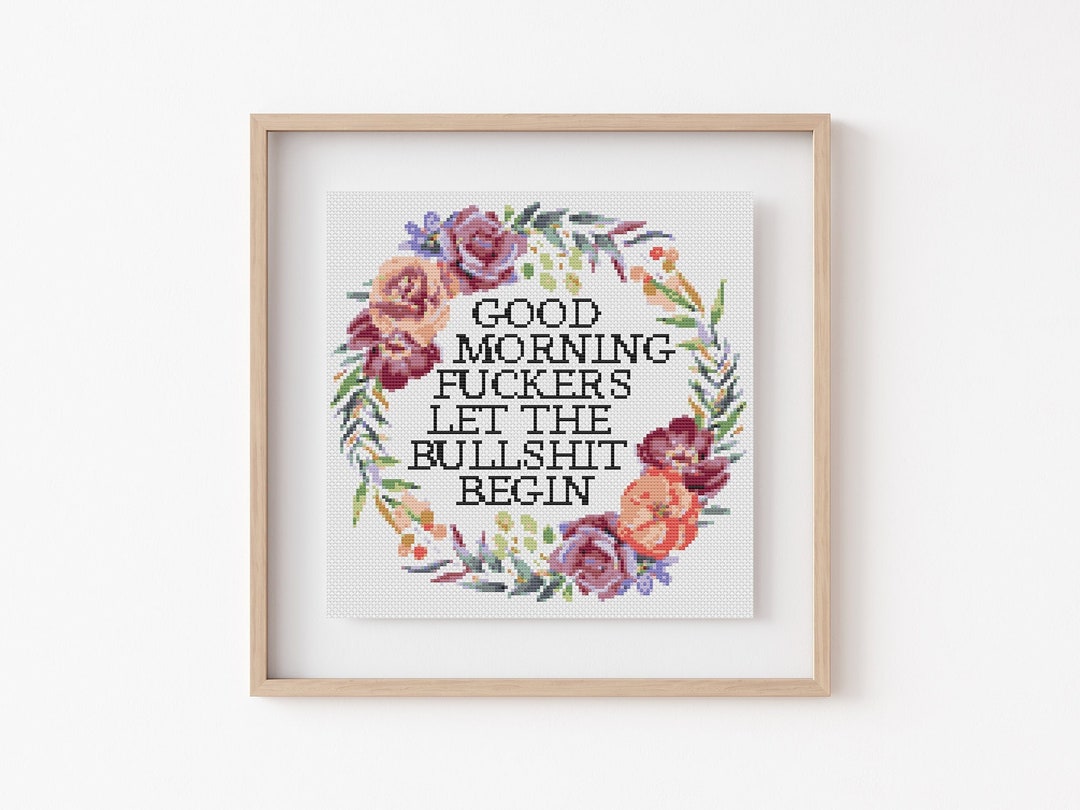 Good Morning Cross Stitch Pattern #1479, Cross Stitch PDF, Modern ...