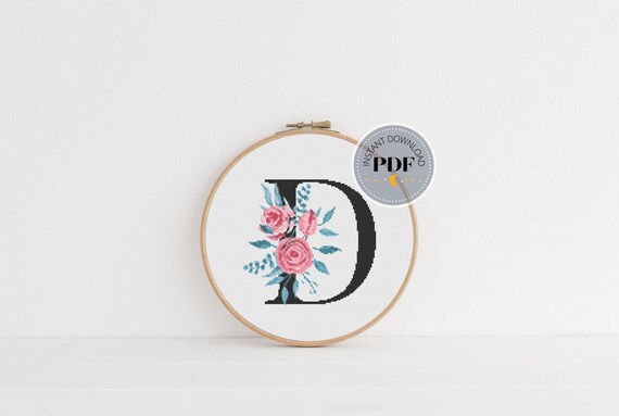 Letter D Cross Stitch Instant Download PDF Modern X Stitch | Etsy