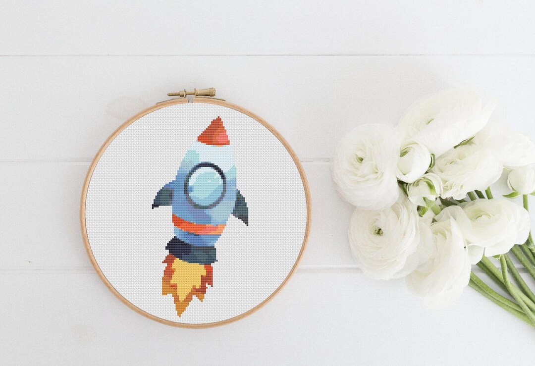 Rocket Cross Stitch Pattern, Instant Download PDF, Counted Cross Stitch ...