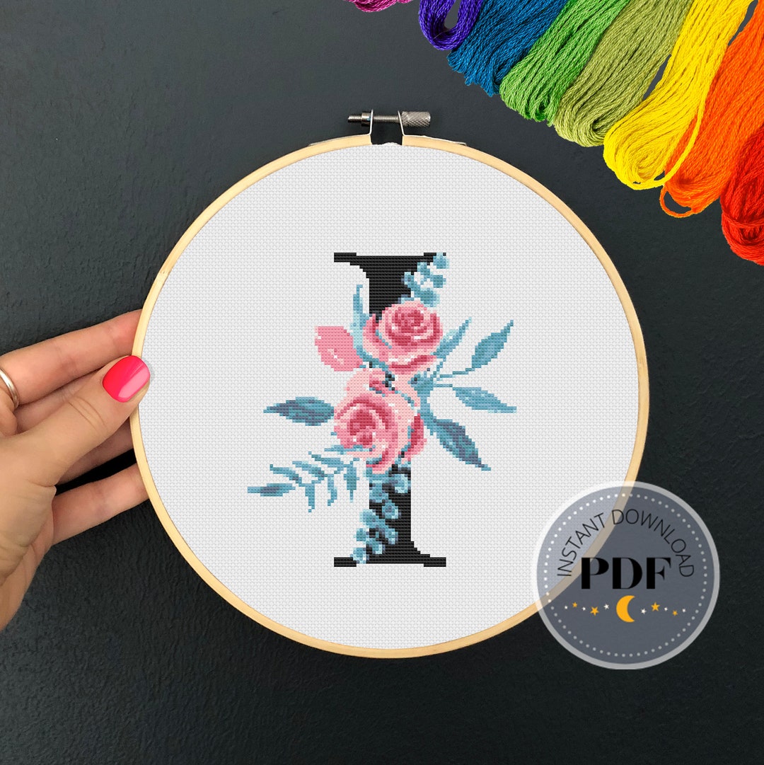 Letter I X Stitch, Instant Download PDF, Modern X Stitch Pattern ...