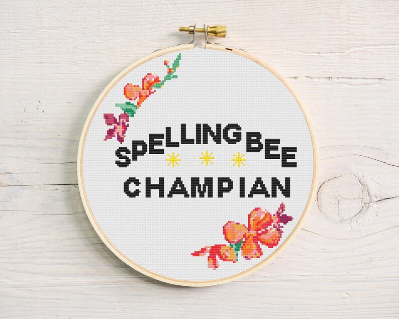 Spelling Bee Cross Stitch Pattern #214, Cross Stitch PDF, Modern Stitch ...