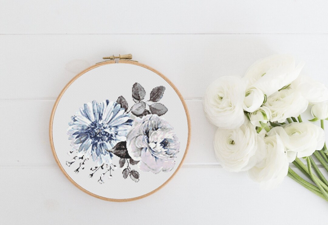 Bloom Cross Stitch Pattern, Instant Download PDF, Cross Stitch Art ...