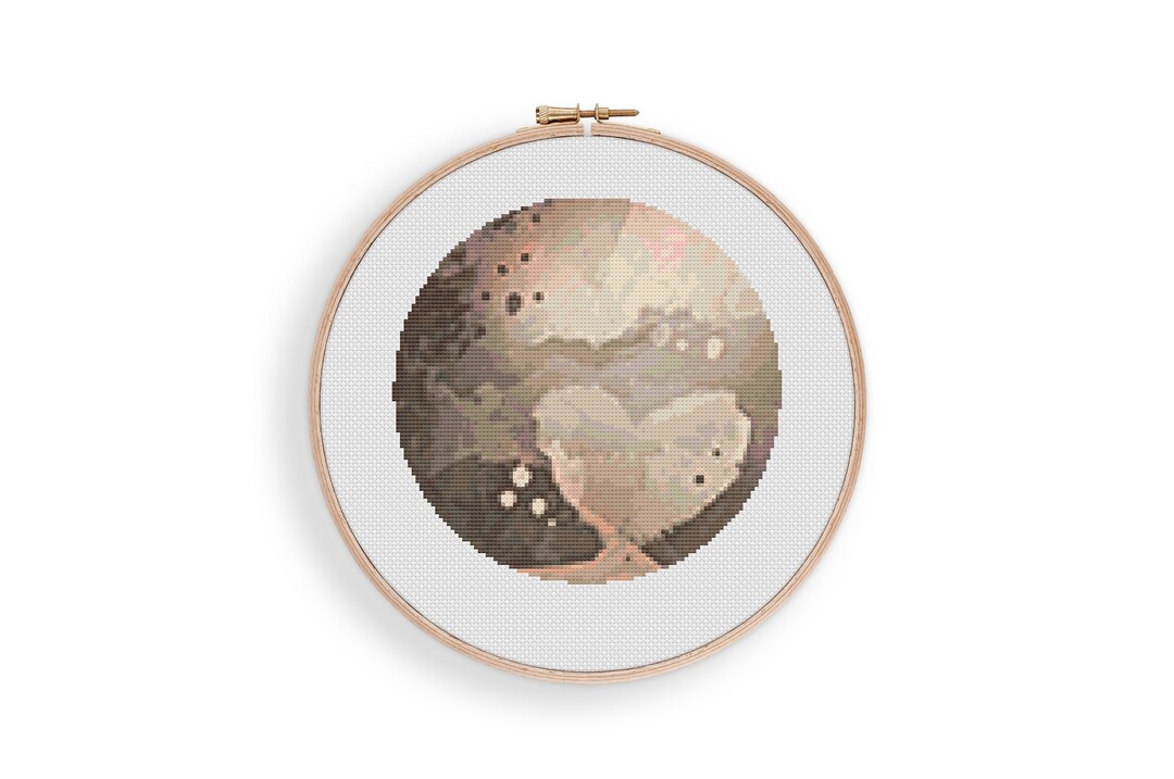Pluto Cross Stitch Pattern, Instant Download PDF, Planet Art, Modern ...