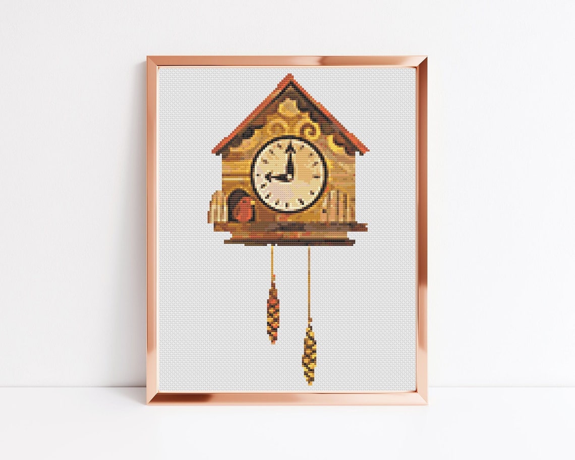 Clock Cross Stitch Pattern, Instant Download PDF, Nursery Room Decor ...