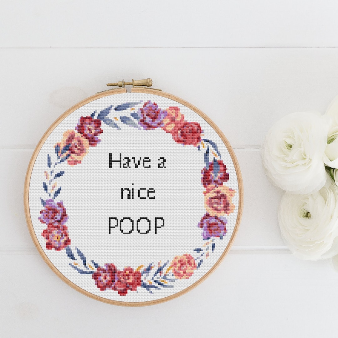 Poop Cross Stitch Pattern #776, Cross Stitch PDF, Modern Stitch Design ...