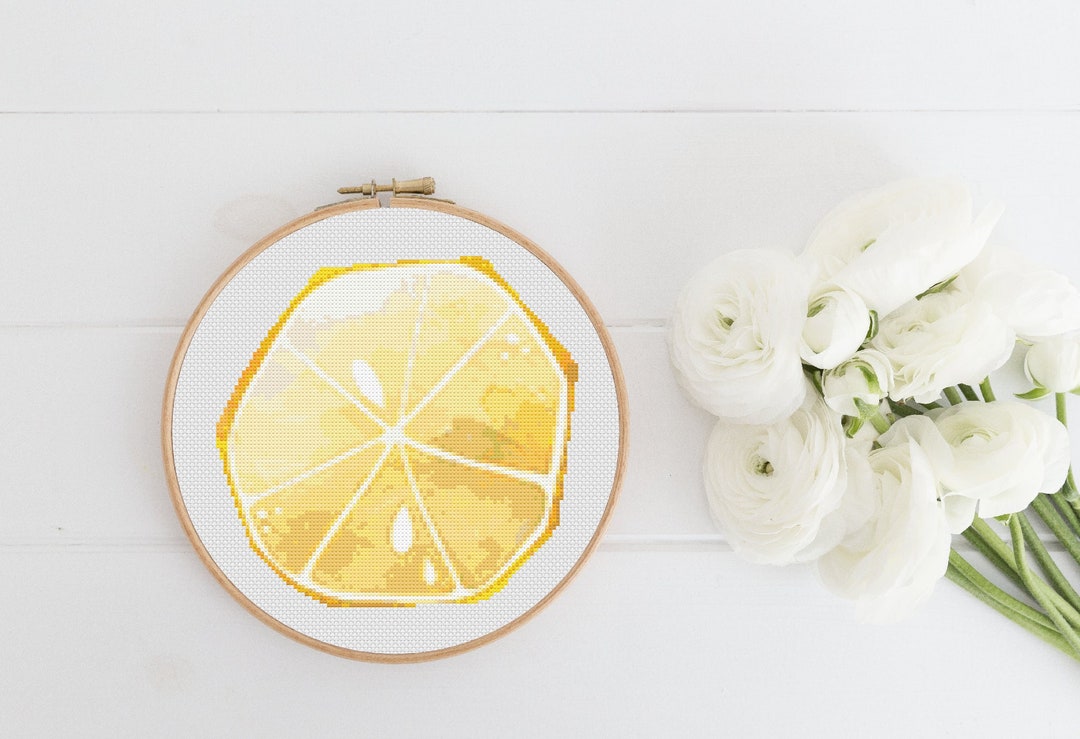 Lemon Cross Stitch Pattern, Instant Download PDF, Nursery Room Decor ...