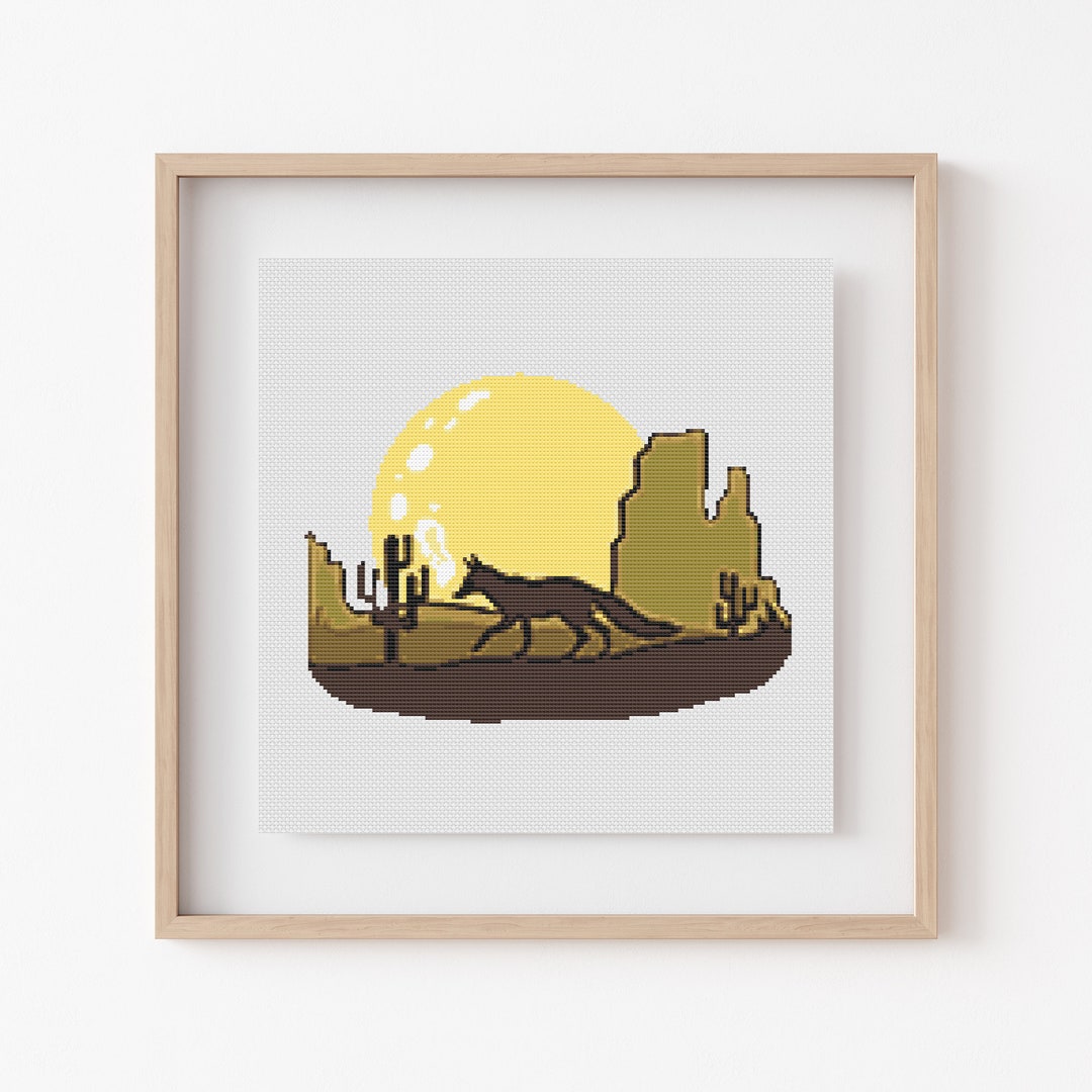 Desert Cross Stitch Pattern, Instant Download Pattern, Counted Modern ...