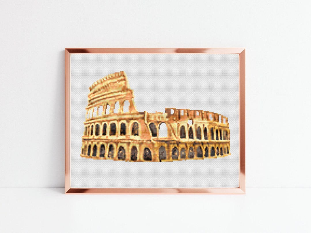 Colosseum Cross Stitch Pattern, Instant Download PDF, Travel Art, Cross ...