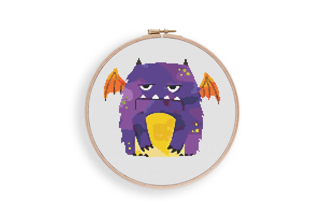 Monster Cross Stitch Pattern, Instant Download PDF, Nursery Decor ...