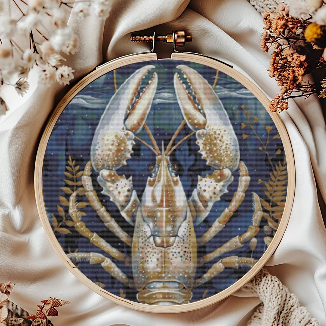 Lobster Ocean Cross Stitch Pattern, Instant Download PDF, Fantasy ...