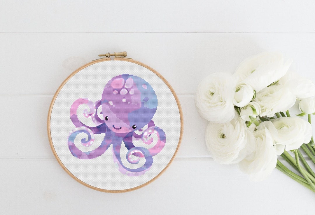 Octopus Cross Stitch Pattern, Instant Download PDF, Counted Cross ...