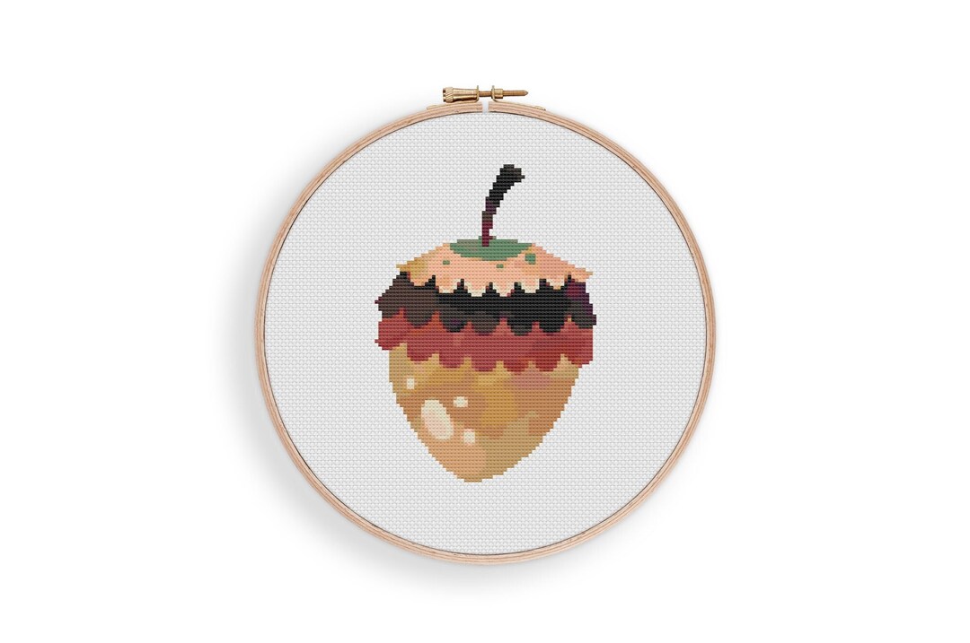 Acorn Cross Stitch Pattern #1674, PDF Pattern, Modern Stitch Chart ...