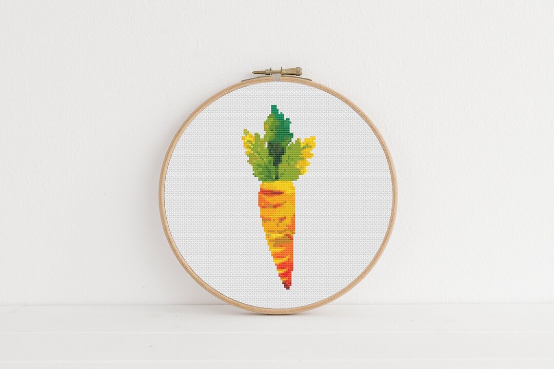 Carrot Cross Stitch Pattern #1474, Instant Download PDF, Nursery Room ...