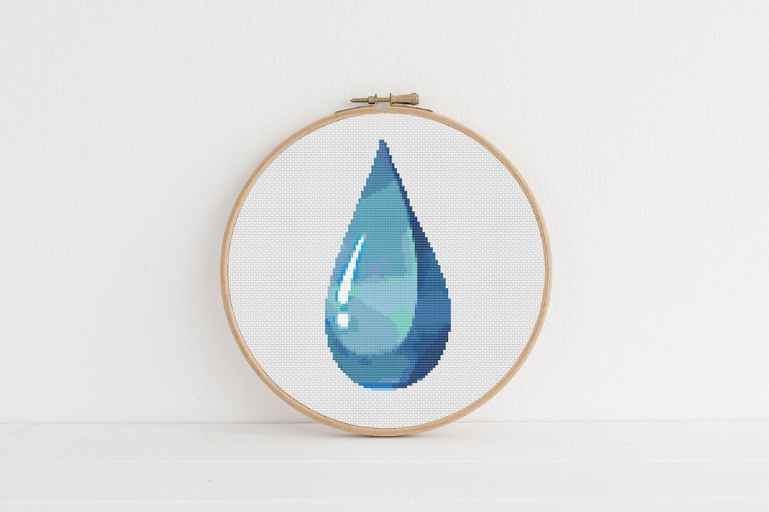 Water Drop Cross Stitch Pattern, Instant Download PDF, Counted Cross ...