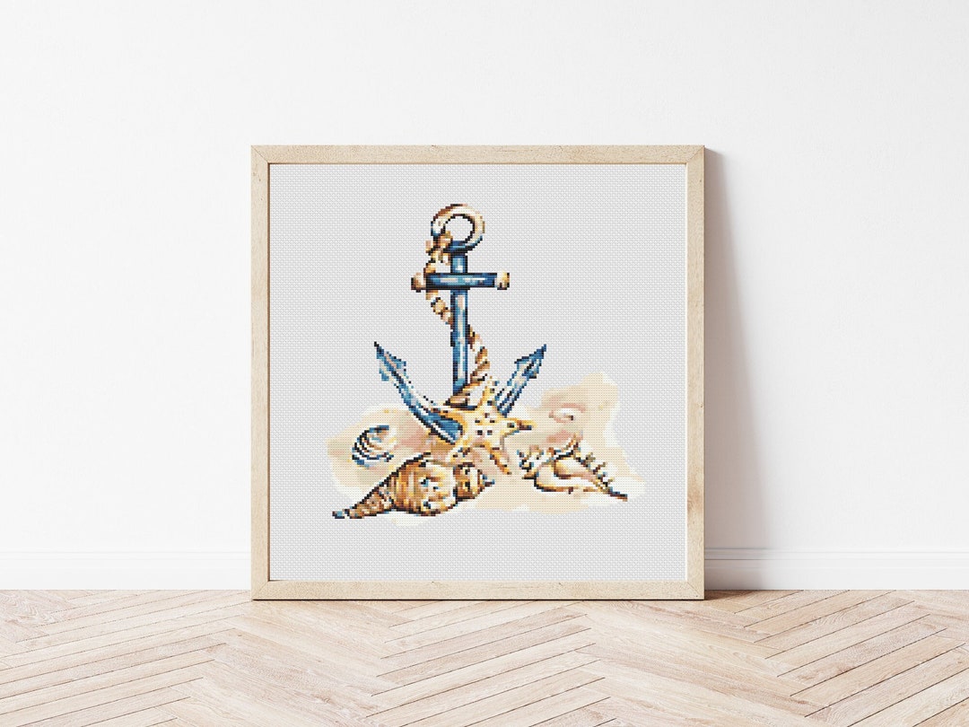 Seashell Cross Stitch, Instant Download PDF, Easy Cross Stitch Pattern ...
