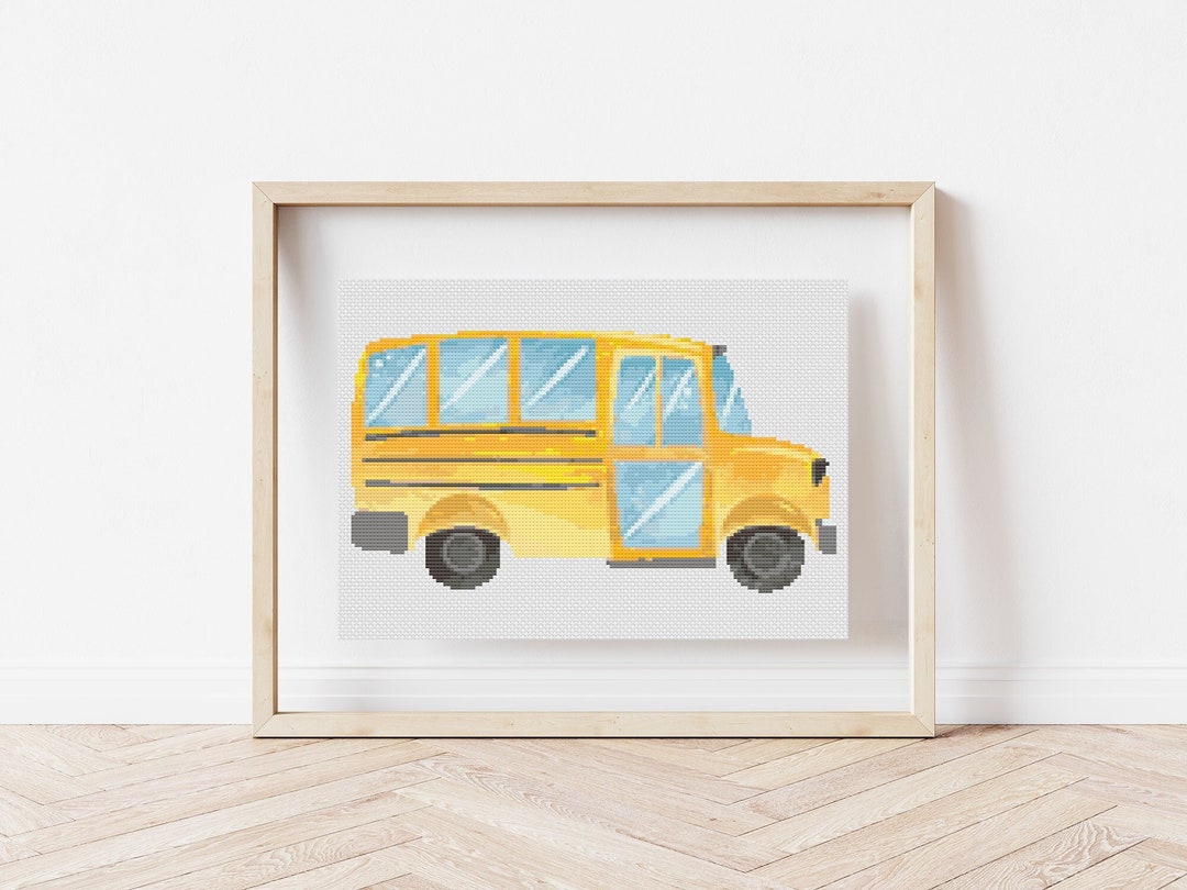 School Bus Cross Stitch Pattern, Instant Download PDF, Counted Cross ...