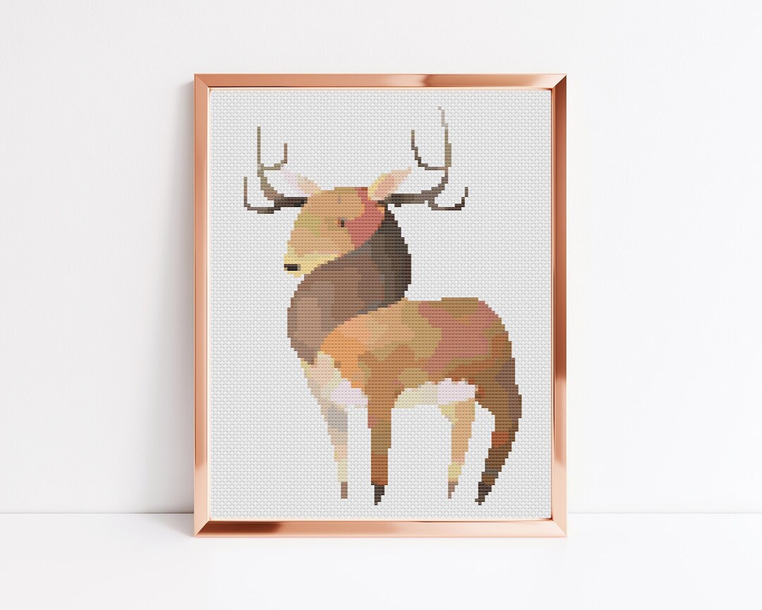 Stag Cross Stitch Pattern, Instant Download PDF, Counted Cross Stitch ...