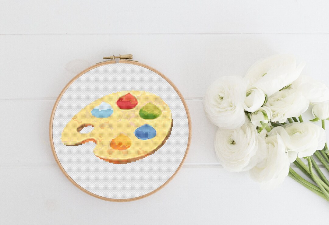 Palette Cross Stitch Pattern, Instant Download Pattern PDF, Modern ...