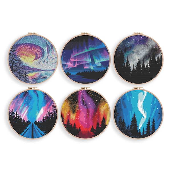 Northern Lights Embroidery Pattern - Etsy