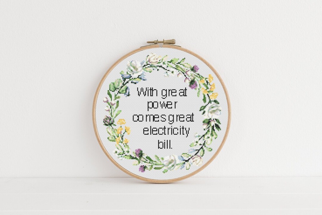 Electricity Cross Stitch Pattern #956, Cross Stitch PDF, Modern Stitch ...