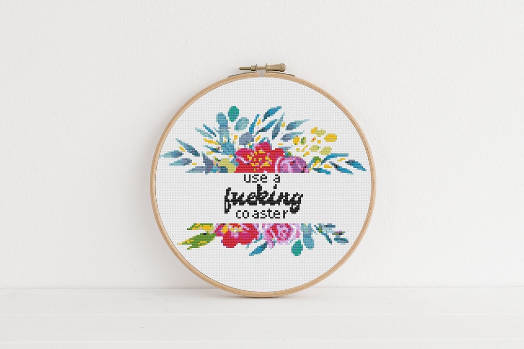 Coaster Cross Stitch Pattern #201, Cross Stitch PDF, Modern Stitch ...