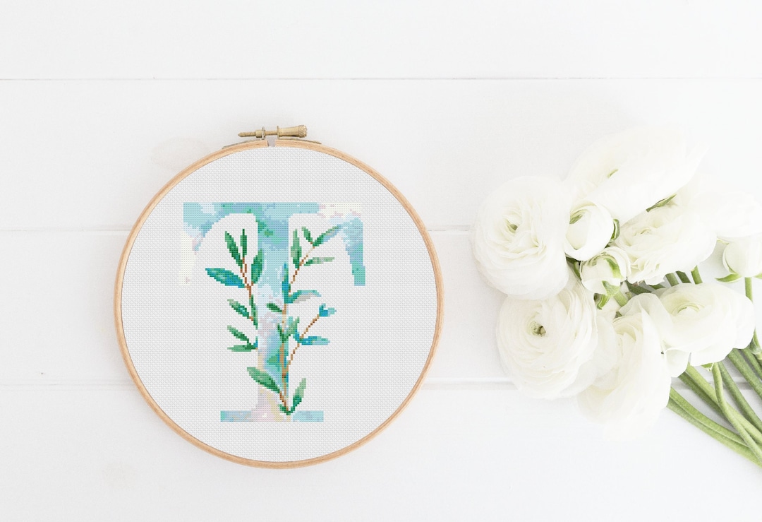 Letter T Pattern, Instant Download PDF, Modern X Stitch Pattern ...