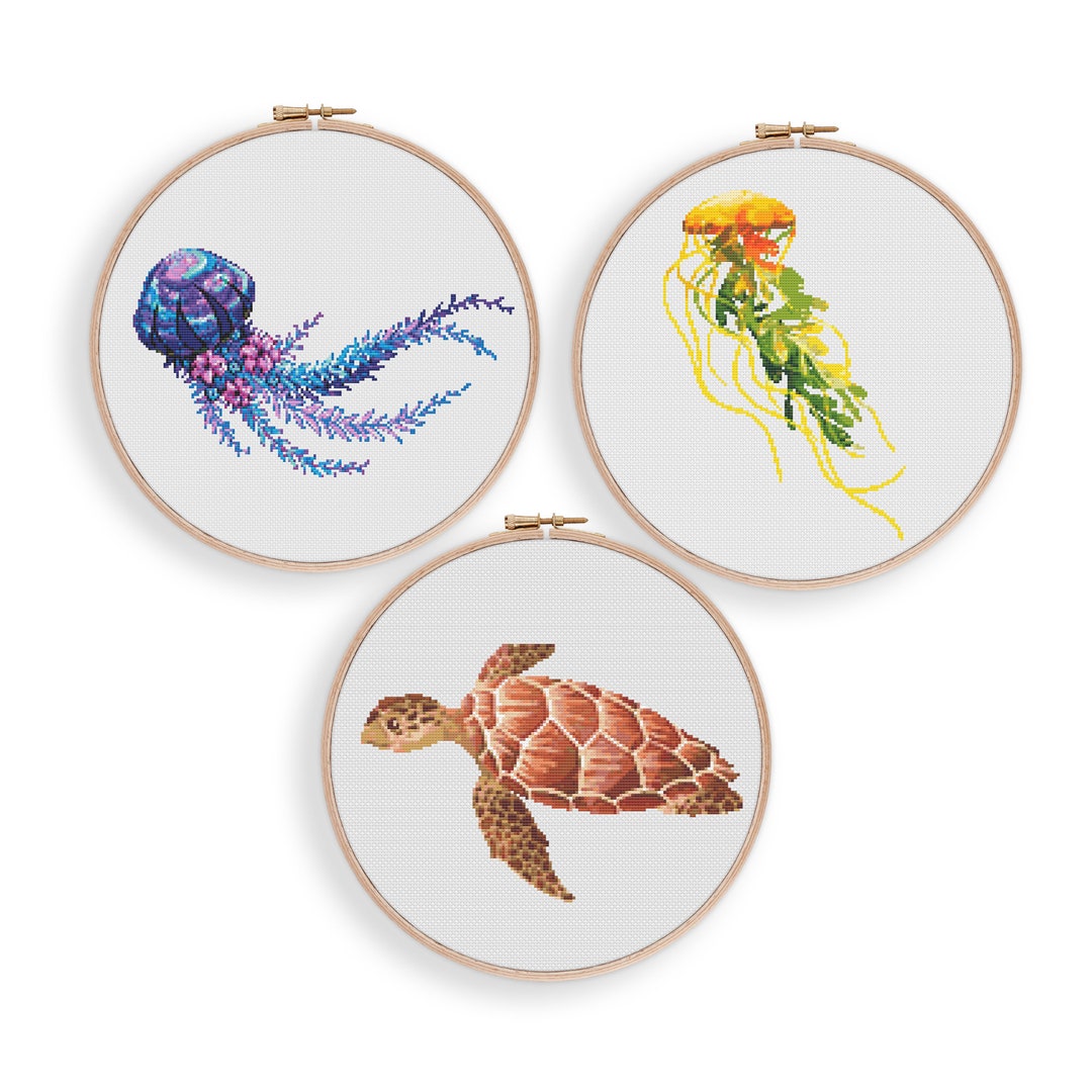 Ocean Set Cross Stitch Pattern, Instant Download Pattern PDF, Cross ...