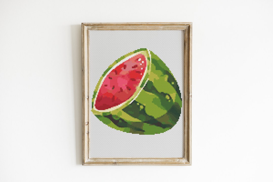 Watermelon Cross Stitch Pattern, Instant Download PDF, Nursery Room ...