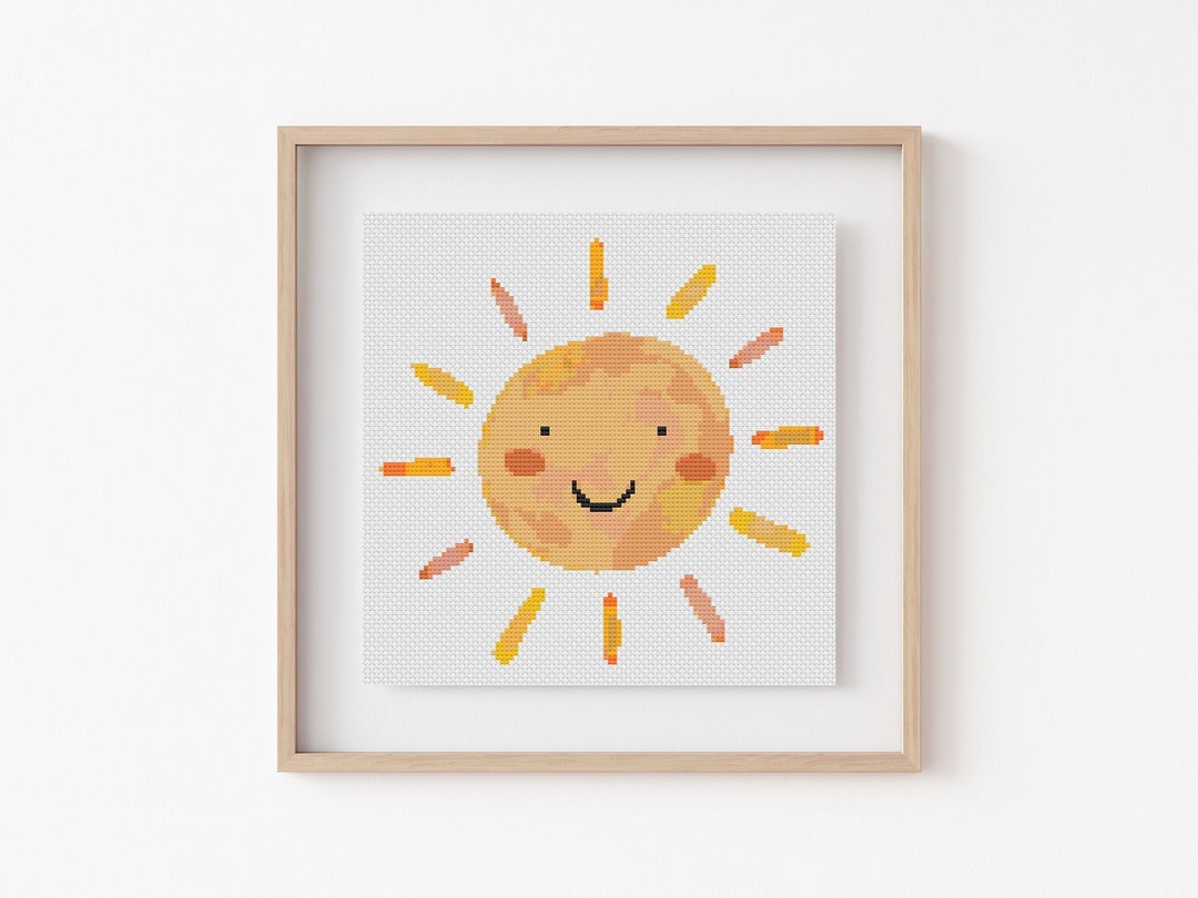 Sun Cross Stitch, Instant Download PDF Pattern, Sunshine Cross Stitch ...