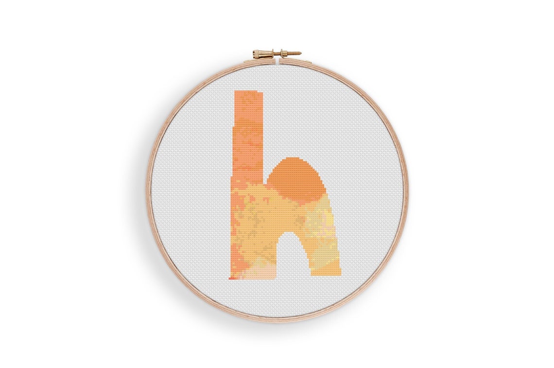 Letter H Cross Stitch, Instant Download Pattern PDF, Modern Stitch ...
