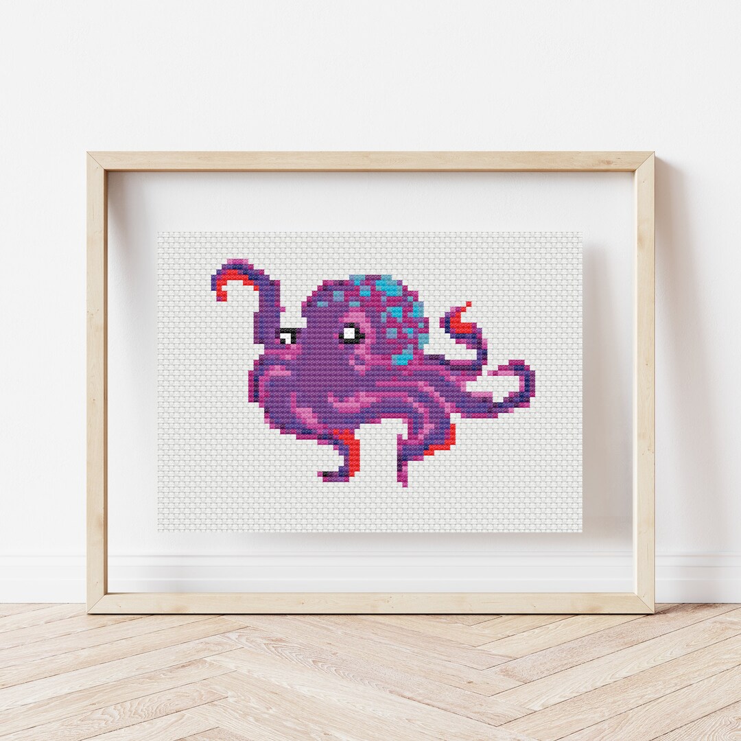 Octopus Cross Stitch Pattern, Instant Download PDF, Modern Stitch Chart ...
