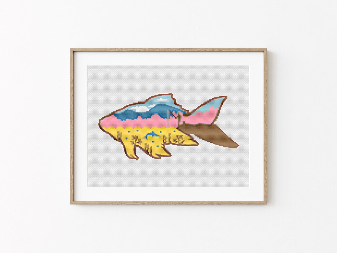Fishing Cross Stitch Pattern, Instant Download PDF, Cross Stitch Art ...