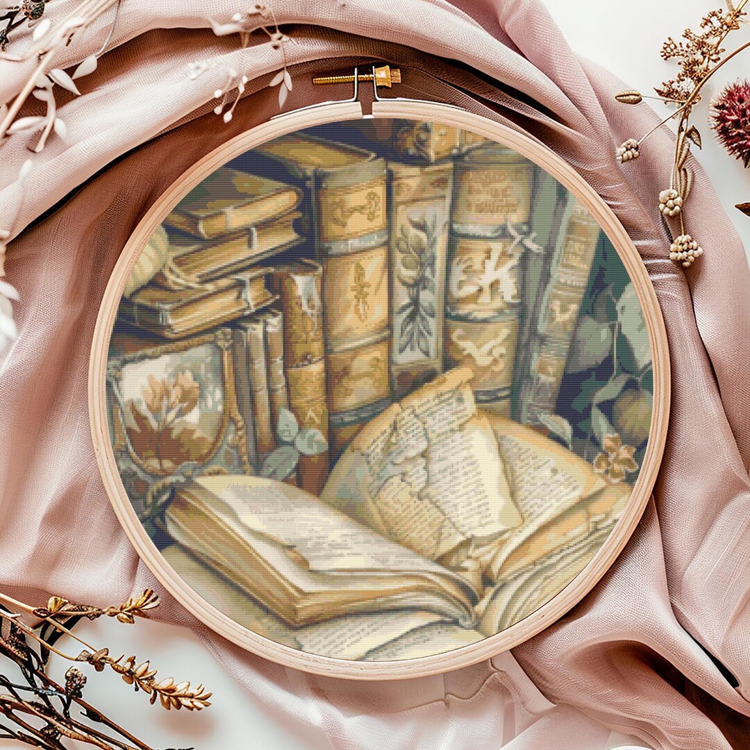 Book Reading Cross Stitch Pattern, Instant Download PDF, Fantasy ...