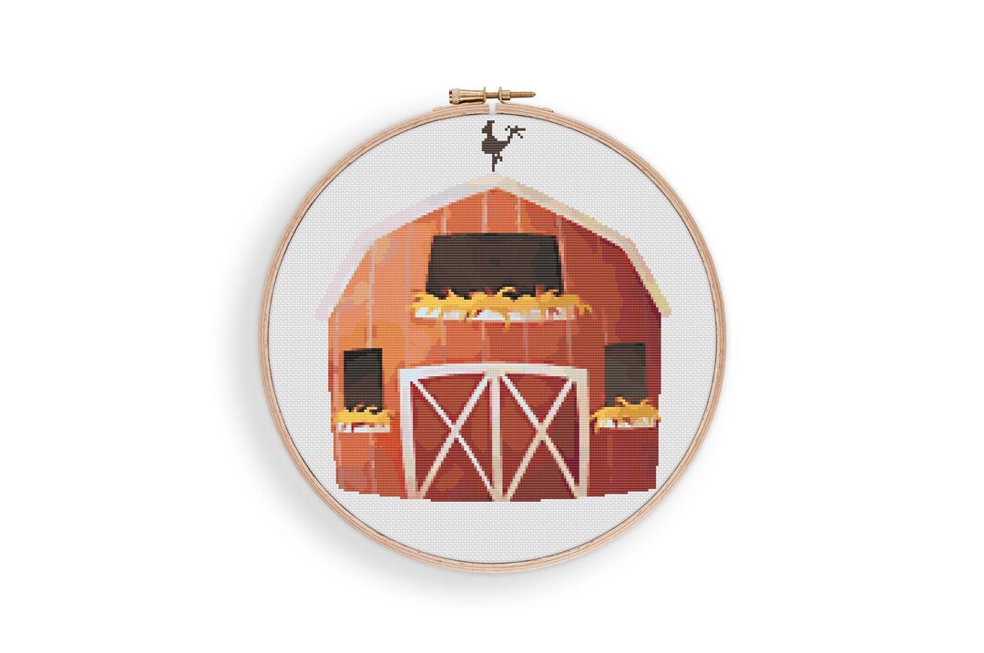 Barn Cross Stitch Pattern, Instant Download PDF, Counted Cross Stitch ...