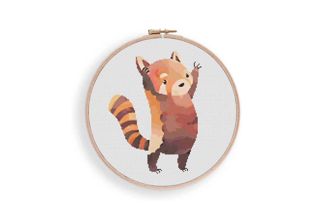 Red Panda Cross Stitch Pattern, Instant Download PDF, Nursery Decor ...