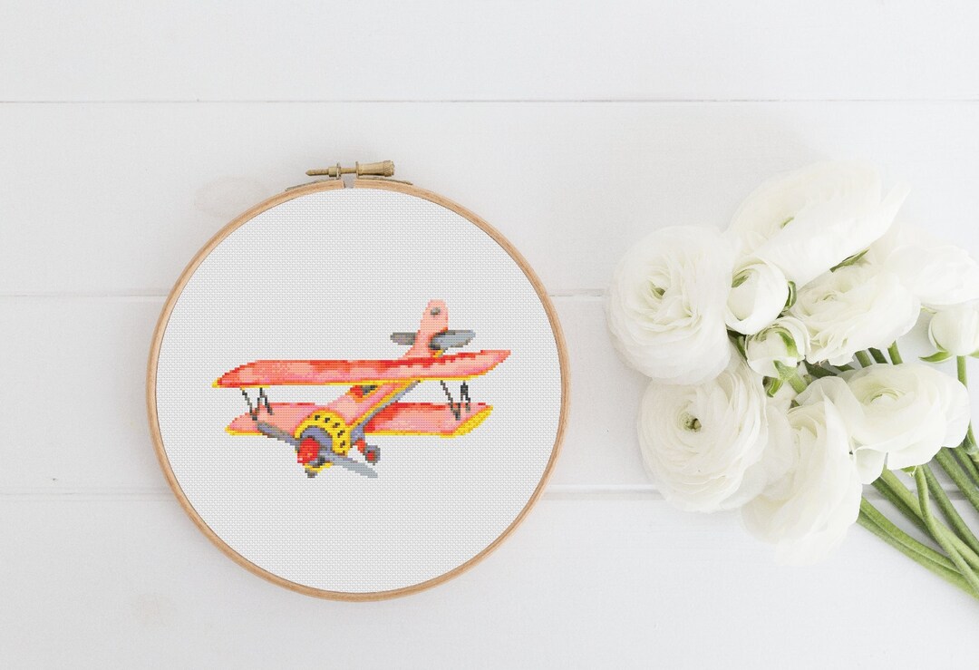 Airplane Cross Stitch, Kids Pattern, Instant Download PDF Pattern, Easy ...