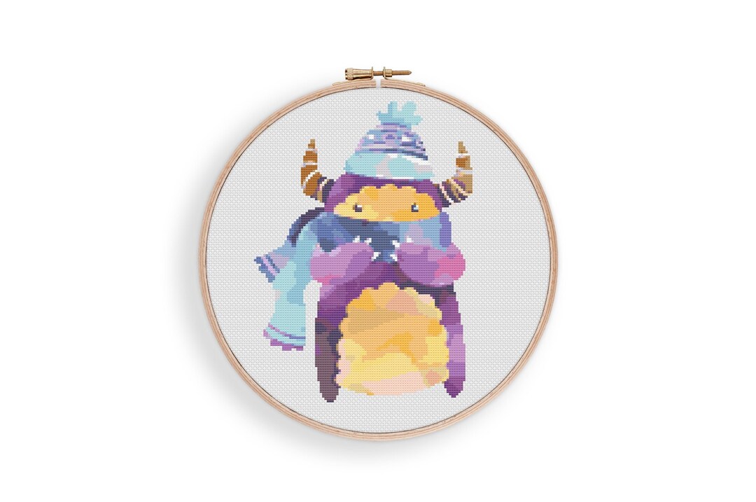 Yeti Cross Stitch Pattern, Instant Download PDF, Easy Stitch Pattern ...