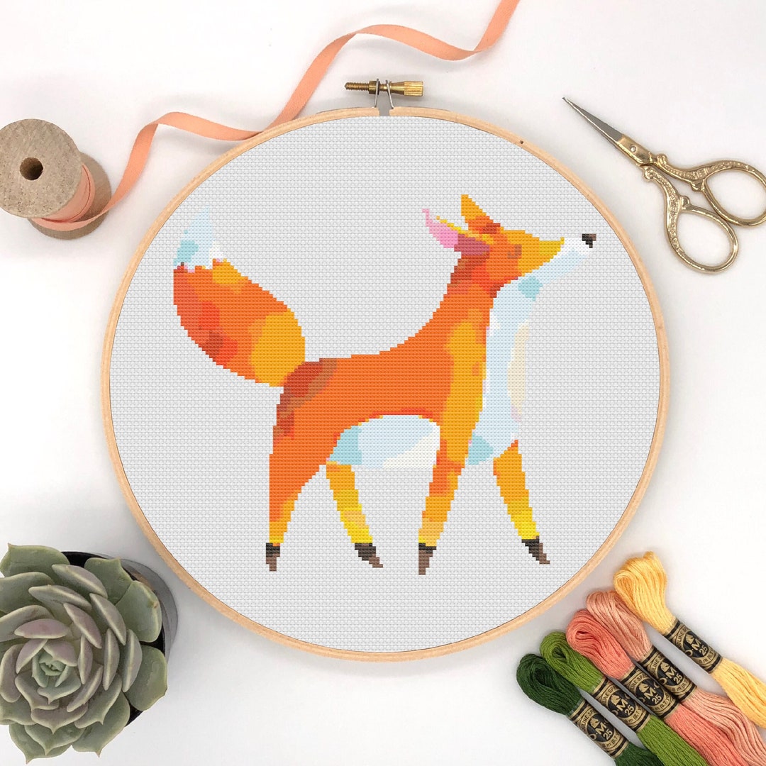 Fox Cross Stitch Pattern, Instant Download PDF, Nursery Wall Decor ...