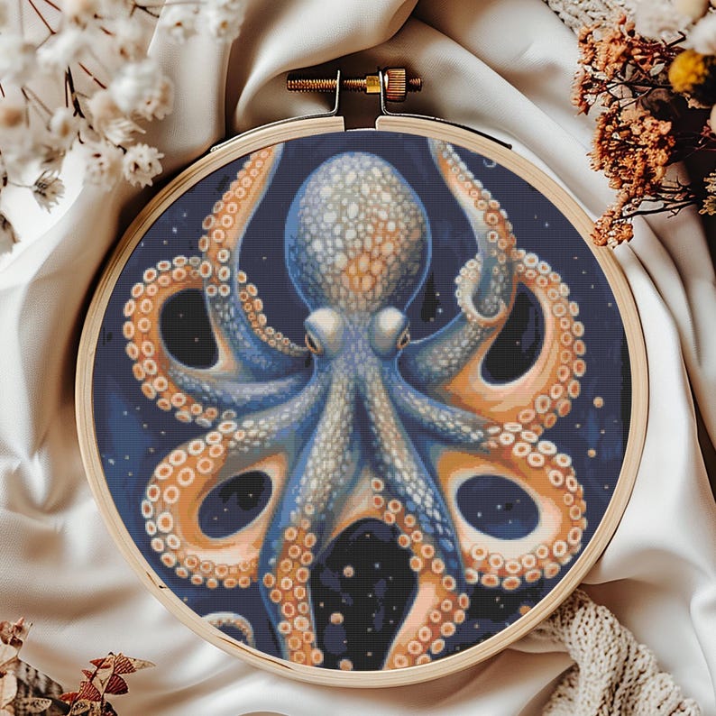 Octopus Cross Stitch Pattern, Instant Download PDF, Animal Counted ...