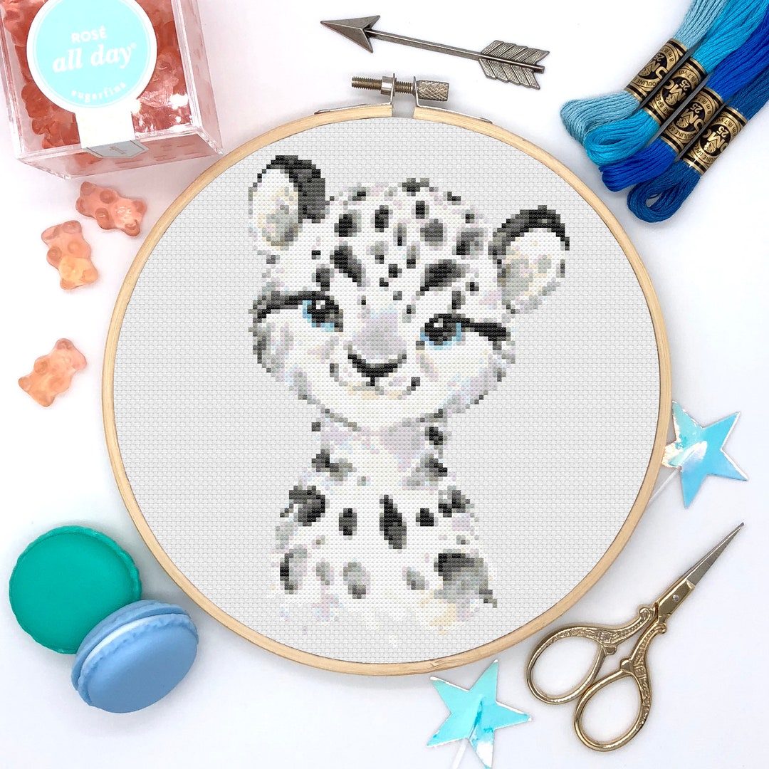 Leopard Cross Stitch, Instant Download PDF, Animal Pattern, Modern ...