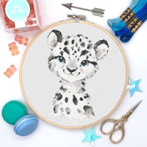 Leopard Cross Stitch, Instant Download PDF, Animal Pattern, Modern ...