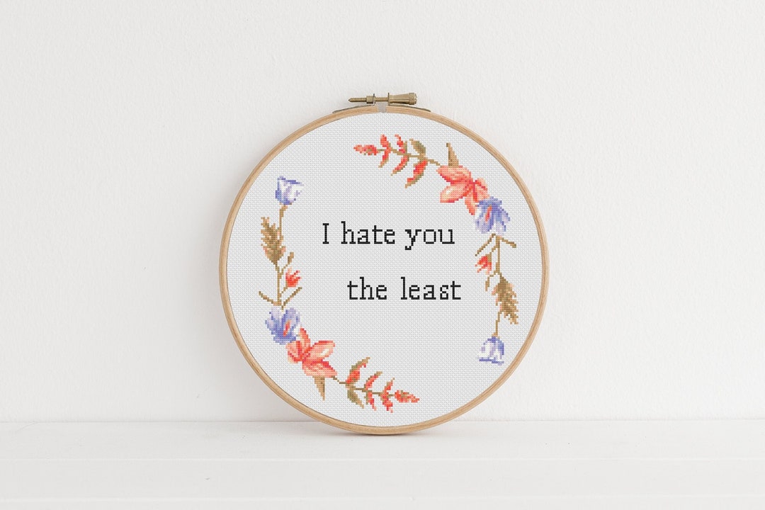 Hate Cross Stitch Pattern #1832, Cross Stitch PDF, Modern Stitch Design ...