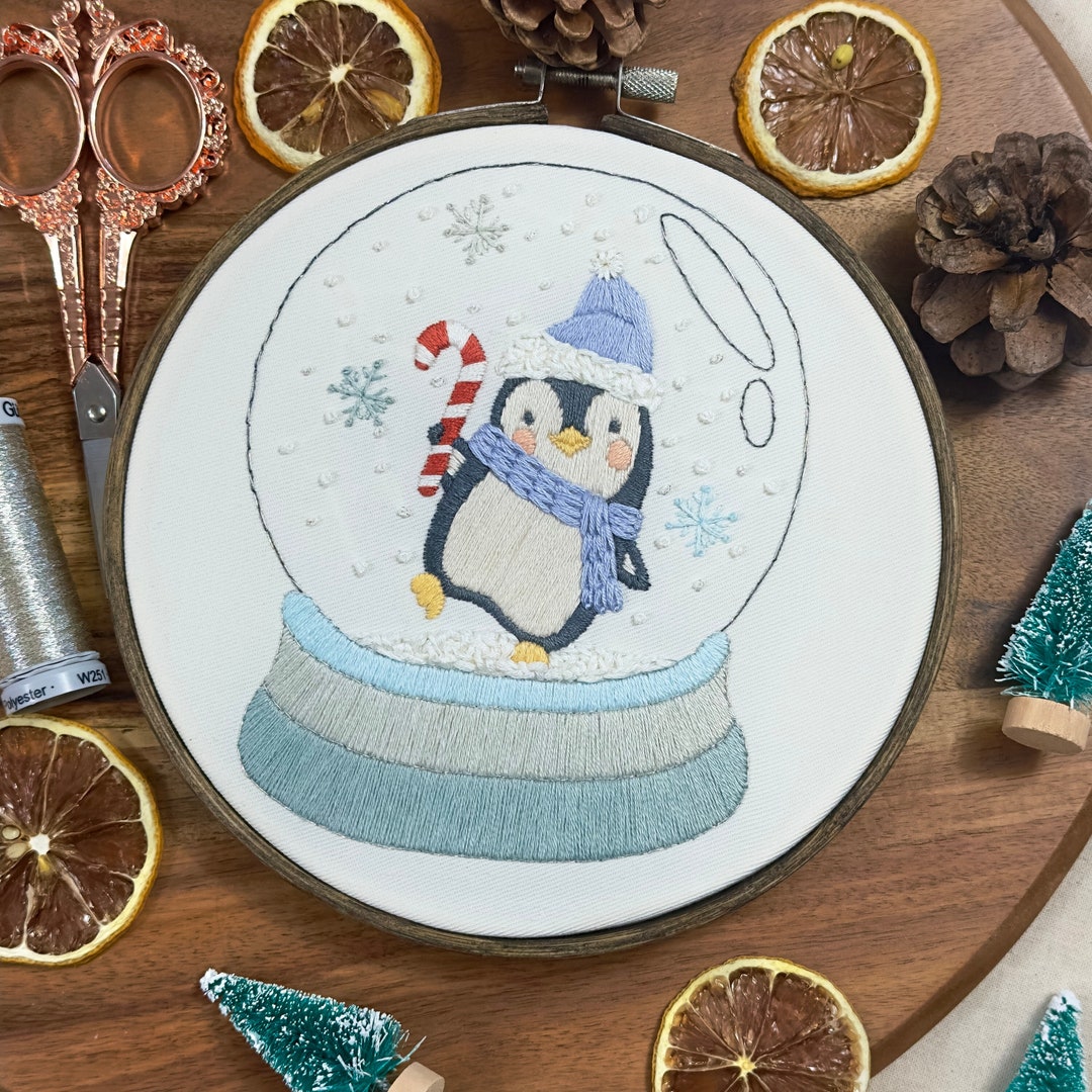 DIY Embroidery Pattern, Pattern Tutorial, Instant PDF Download, Penguin ...