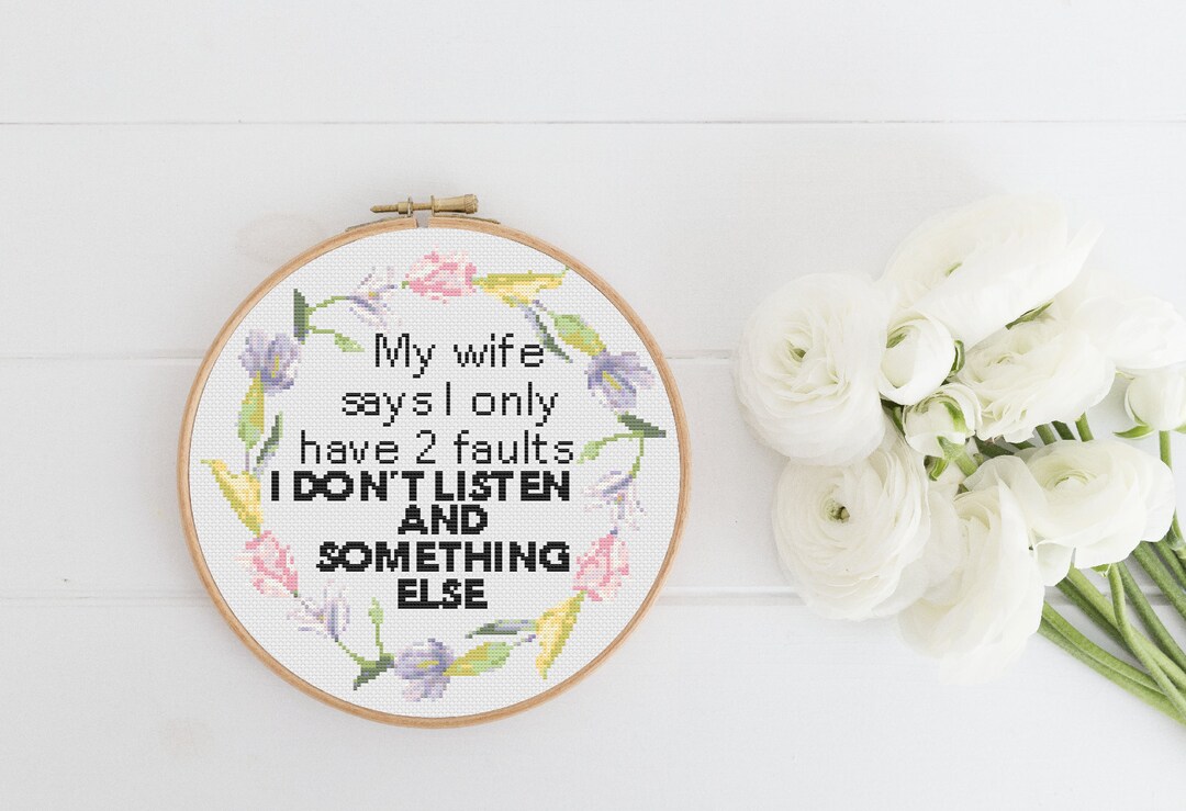 My Wife Cross Stitch Pattern #206, Cross Stitch PDF, Modern Stitch ...