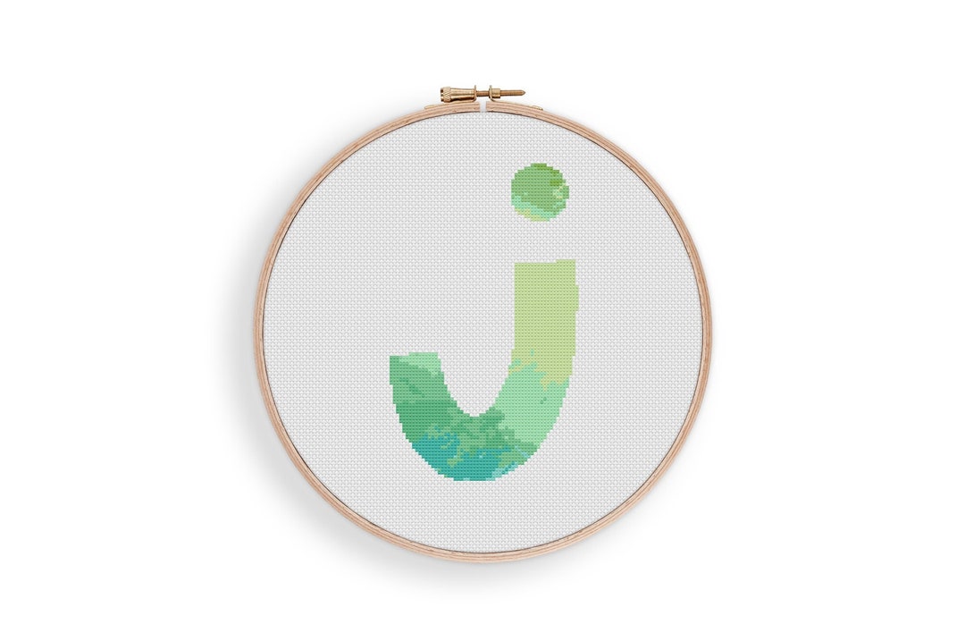Letter J Cross Stitch, Instant Download Pattern PDF, Modern Stitch ...