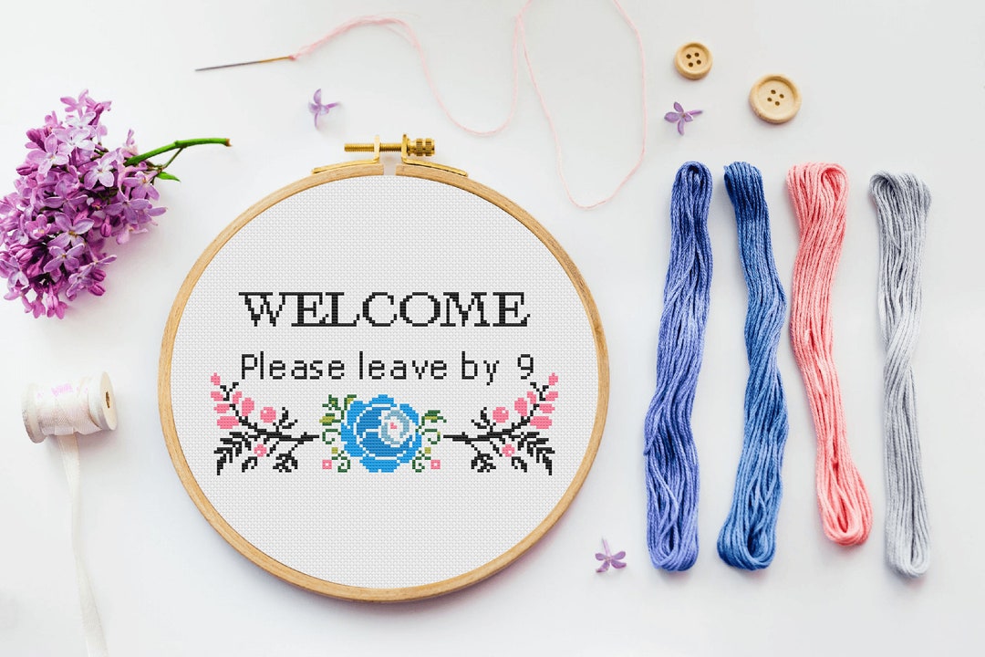 Welcome Cross Stitch Pattern #172, Cross Stitch PDF, Modern Stitch ...